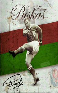 Ferenc Puskas Footballer Wall Poster For Room With Gloss Lamination M2 ...