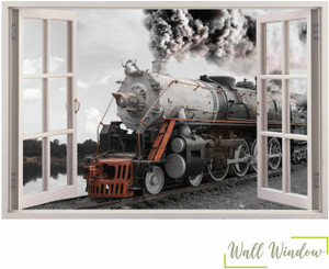 LADECOR 90 cm Vinyl 3D Window Wall Sticker, 90 x 60 cm, Multicolour ...