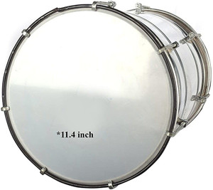 Kannan musical instruments 1 Piece Nashik 12 inch Dhol, Silver Nut ...