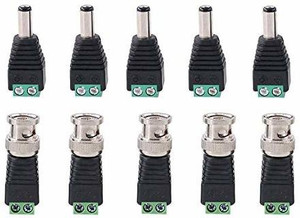 ATEKT 5 Set(5 x Male DC + 5 x Male BNC) 5.5mm x 2.1mm Male DC Power ...