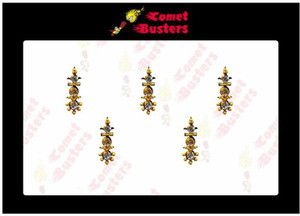 Comet Busters Golden Bindis With Silver Stones Women, Ladies, Brides ...