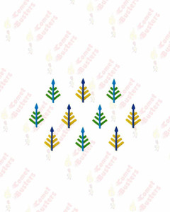 Comet Busters Leaf Design Green and Yellow Bindi Forehead Yellow, Green ...