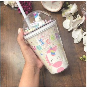 KREEBY ENTERPRISE Unicorn Water Bottler/Sipper Glass /Sipper with Straw ...