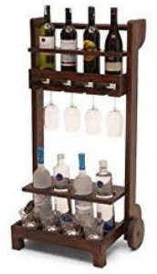 Craftatoz Solid Wood Bar Trolley Price in India - Buy Craftatoz Solid ...