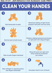 Timios Retails Clean Your Hands Awareness 5mm Sunboard Posters for ...