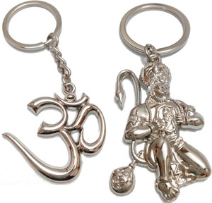 kd collections KD623 - Combo of Om Keychain Metal & Bajrangbali Hanuman ...