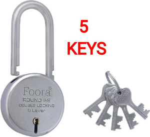 Link O Line Foora New Round 65mm Long Neck lock with 5 Keys, Double ...