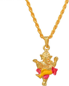 morir Gold Plated Brass Multi-Colour Mini Ganesh/Ganesha Hindu God Rope ...