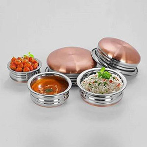 vitzia Handi 5 Piece Stainless Steel Copper Bottom Handi Set Combo ...