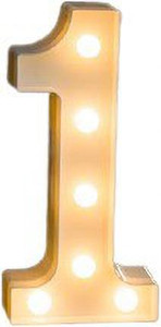 PartyPort Battery Powered LED Marquee Number 1 Light for Anniversary ...