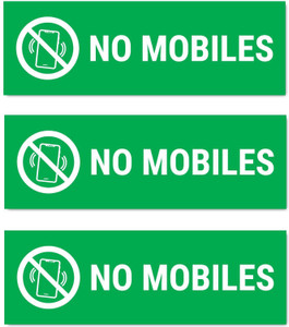 Mindcraftz No Mobile Sign Board Green color Pack of 3 | Emergency Sign ...