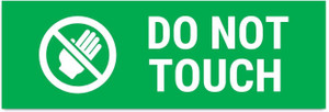 Mindcraftz Do not touch here Sign Board Green color Pack of 3 | 12 x 4 ...