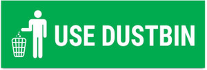 Mindcraftz Use Dustbin Sign Board Green color Pack of 3 | 12 x 4 inches ...