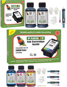 Parrot ink refill for Canon pg 88 black and cl 98 color ink cartridge ...