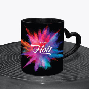 Murli Textiles MTM Happy holi dry colour star ceramic coffee mug (350ml ...