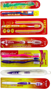 VIP Ideal Family Toothbrushes Pack (Set of 7 pieces) Soft Toothbrush ...