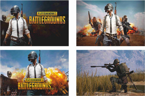 Pubg Combo Poster Set of 4 Posters With Gloss Lamination M4 Paper Print ...