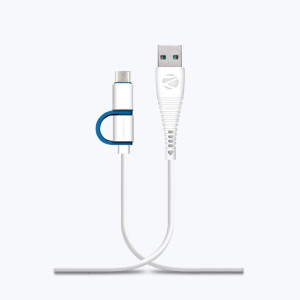 ZEBRONICS Micro USB Cable 1.2 m ZEB-UMCC1201 2 IN 1 TYPE C ...