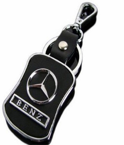 Case Finder MERCEDES leather imported key ring chrome car logo Key ...