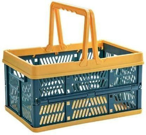 SEAHAVEN Plastic Collapsible Plastic Shopping Basket, Plastic Folding ...