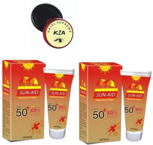 kia kajal + sun aid 50 sunscreen lotion ( pack of 2 pcs ) Price in ...