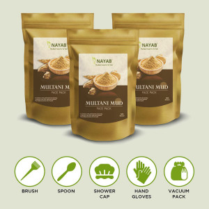 Nayab Organic multani mud Face Pack 300 GM with Accessories kit - Price ...