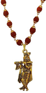 DULCI Gold Tone Shri Krishna Playing Bansuri (Flute) Genuine Himalayan ...