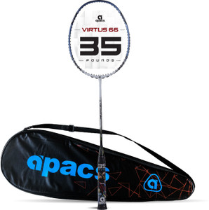apacs Virtus 66 ( Full Graphite, 35 LBS) Blue, White Unstrung Badminton ...