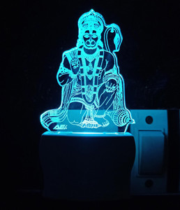Dashing Night Lamp Hanumanji Multicolor Night Light For Temple Room ...