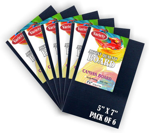 Flipkart.com | variety 5" X 7" BLACK CANVAS BOARD Cotton Medium Grain ...