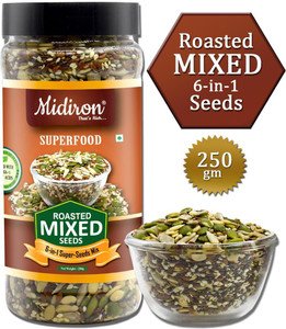 Midiron Mixed Seed, 6-in-1 Superfood Mix, Roasted Healthy Mix seed Pack ...