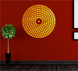 wall1ders 120 cm 100 "SQUARE" Golden 3D Acrylic 3D Mirror 3D Wall ...