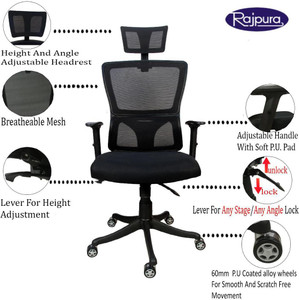 Rajpura PRIME High Back Revolving Chair with Headrest and Synchro Tilt ...