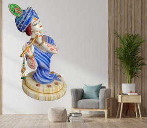 Approach home Decor 87 cm Blue-Green-Morpankhi-Design-Shri-Krishna ...