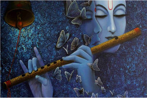 God Krishna ji Big Size Flex Poster for Room B77 Paper Print - Abstract ...