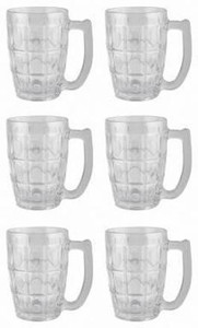 Hiluxe LUCKY GLASSWARE 6 PCS MUG SET - LG311514 (115) Glass Beer Mug ...