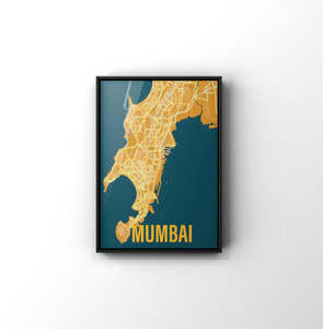 Mumbai Map Poster | Mumbai Poster | A3 Poster | Framed Poster Paper ...