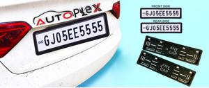 AUTOPLEX Car Number Plate Frame Set (High-Quality)(Black Color) Number ...