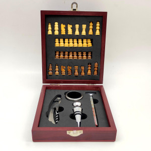 BHATIA Bhatia Chess with Bar Set 4 pcs Wine Chess Gift Set, Wine Bottle ...