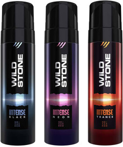 Wild Stone Intense Black, Neon & Trance (120ml each) No Gas Deodorant ...