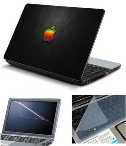Advik Arts 3in1 Pack of Colourful Apple Logo Laptop Skin Sticker with ...