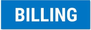 Mindcraftz Billing Sign Board Blue Color Sticker | Pack of 3 |12 x 4 ...