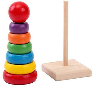 Pluspoint Wooden Stacking Rings Toddler Toy, Developmental Toys for ...