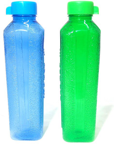 SSK plastic grocery water bottle set of [ 2 pec ] green and blue 900 ml ...