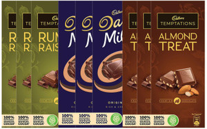 Cadbury Temptation Rum & Raisin 72g (Pack of 3) Bars + Temptations ...
