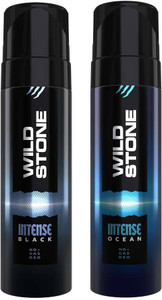 Wild Stone Intense Black and Ocean No Gas Deodorant Spray - For Men ...