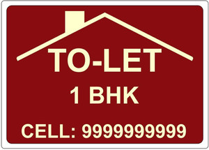 JEEPL TOLET 1BHK RENTAL SIGN BOARD, ACP vinyl, SIZE : 14X10 inches ...