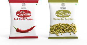 OM SARA Red Chilli & Coriander Powder Combo (Laal Mirchi & Dhaniya ...