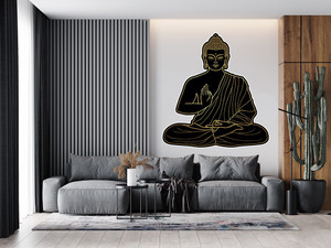 wallpics 30 cm Lord Gautam Buddha Self Adhesive Decorative Wall Sticker ...