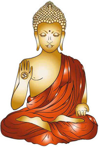 wallpics 60 cm Lord Gautam Buddha Self Adhesive Decorative Wall Sticker ...